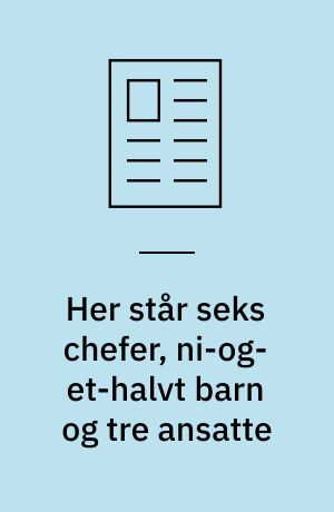 Her står seks chefer, ni-og-et-halvt barn og tre ansatte